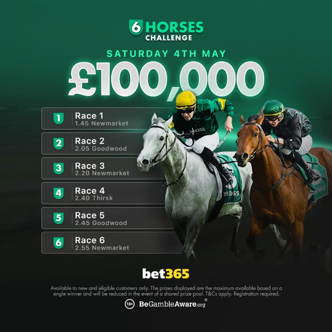 6 Horses Challenge Bet365 - tips, results & predictions